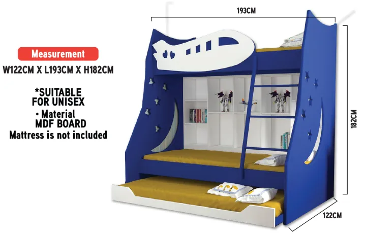 Bunk Bed / Airplane / Children Bed / Double Decker / Katil / Katil ...