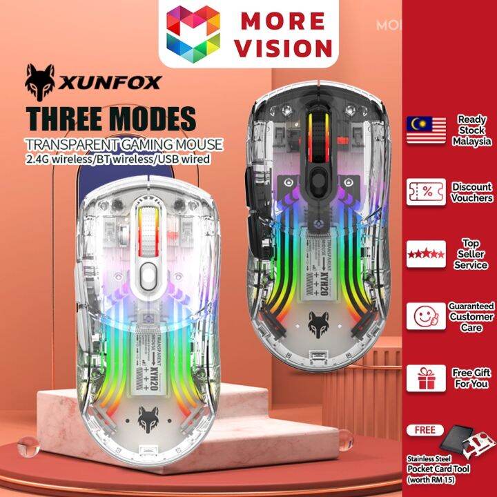 XUNFOX 3 in 1 Mouse XYH20 RGB LED Light Bluetooth USB Receiver Cable ...