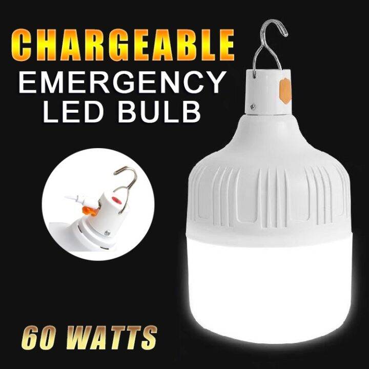 Waterproof Emergency Rechargeable LED Light Bulb 20/40/60 WATTS Ilaw sa ...