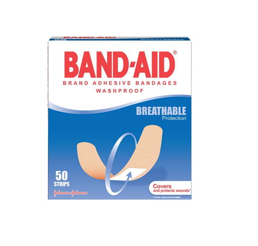 band aid adhesive bandages WASH PROOF Breathable Protection (50 STRIPS ...