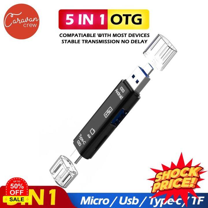 Drive999Shop 5 in 1 OTG Card Reader USB 2.0 Micro TF SD Type-C Adapter ...