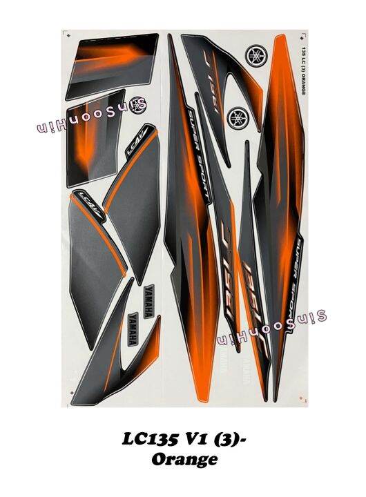Yamaha LC135 V1 (3) Body Sticker / Stripe - Orange | Lazada