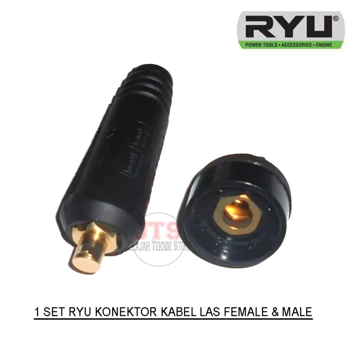 1PASANG RYU Connector Cable Las 1 Set Male Dan Female Conector Mesin ...