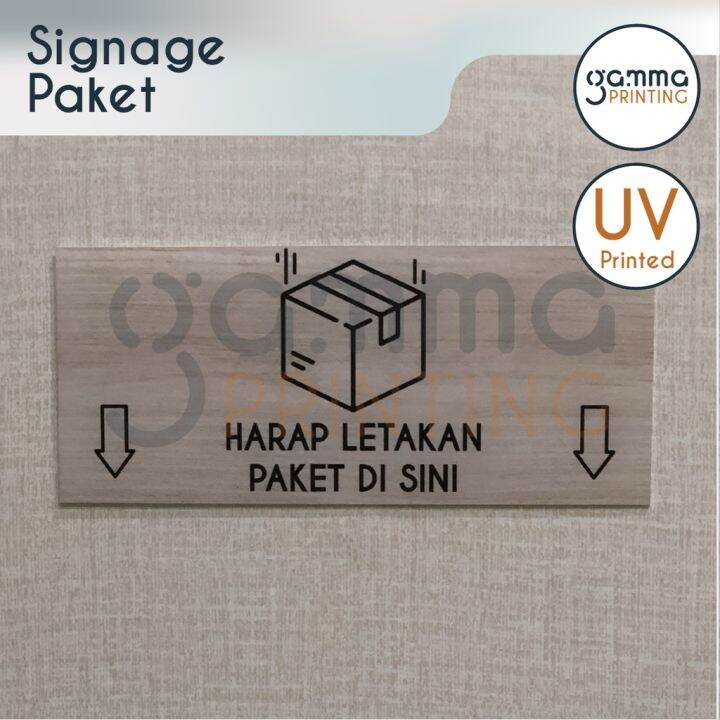 Signage Akrilik Paket Taruh Di Sini UV Print Sign Board Acrylic Gamma ...