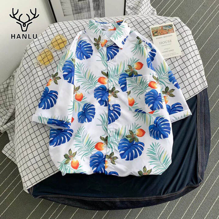 Hanlu เสื้อผ้าแฟชั่นผู้ชาย เสื้อฮาวาย เสื้อเชิ้ตลายดอก เสื้อสงกรานต์ ...