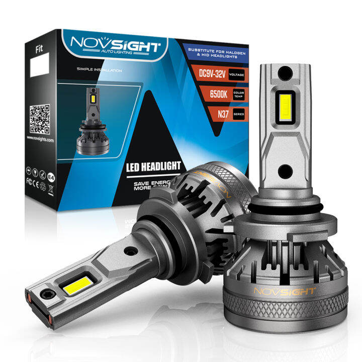 Extremely Bright 120W 22000LM A Pair NEW Novsight N37 Car LED Headlight ...