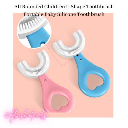 All Rounded Children U Shape Toothbrush Portable Baby Silicone ...
