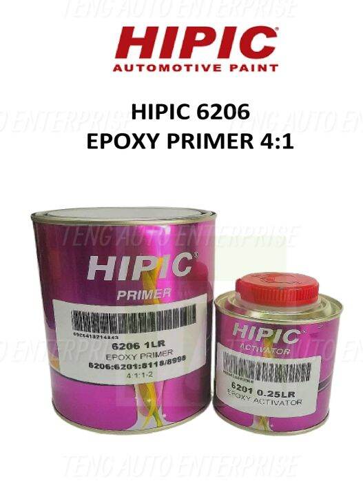HIPIC 6206 2K Epoxy Primer 4:1 1Liter & Activator 250ML (PRIMER BESI ...
