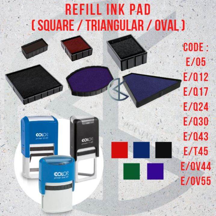 COLOP Printer Line Square Triangular Oval Refill Ink Pad / Spare Pad | Lazada