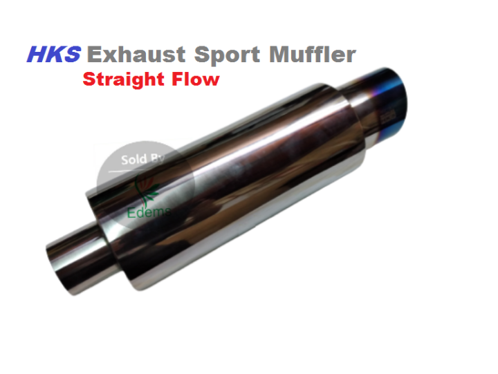 HKS JASMA Muffler exhaust 2 Inlet Stainless Steel Exhaust Muffler Pipe Silver Silencer Car | Lazada