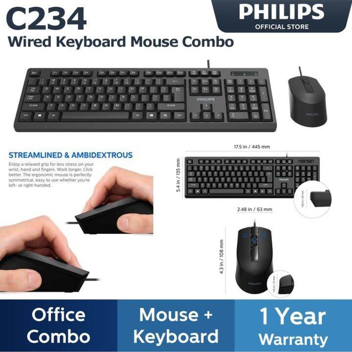 PHILIPS Original Wireless USB Keyboard Mouse Combos Set For PC Laptop ...