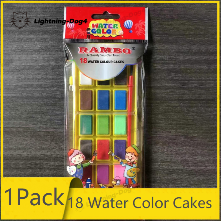 1Pack RAMBO 18 Colors Water Color Stationary School Supplies Solid ...