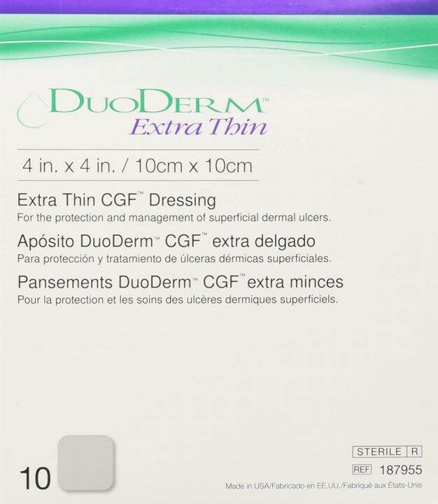 DuoDERM Extra Thin CGF Hydrocolloid 10cm x 10cm, Sterile Self-Adhesive ...