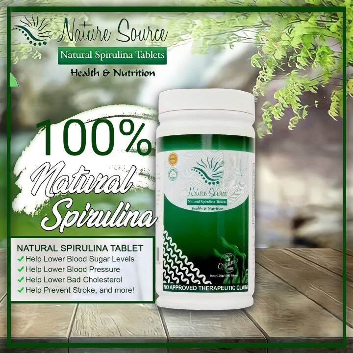 [ 🔥 BUY NOW 🔥 ] ️Spirulina Food Supplement Original Nature Source Spirulina 1000 Tablets Better ...