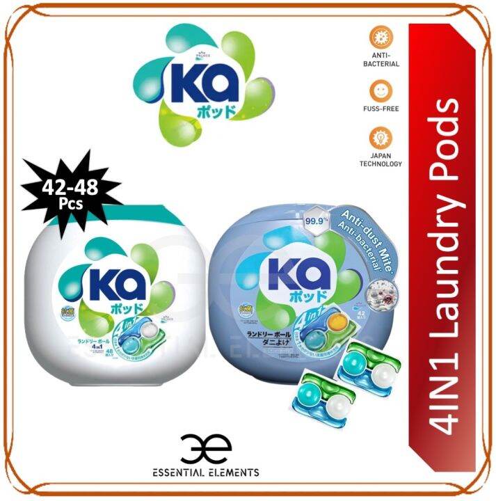 KA 4in1 LAUNDRY CAPSULE 42/48 Pods Antibacterial Anti-Dust Mite Detergent Pods|Anti Bacterial ...