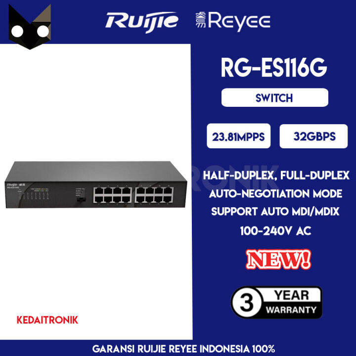 RUIJIE RG-ES116G 16 Port Gigabit Unmanaged Metal Switch | Lazada Indonesia