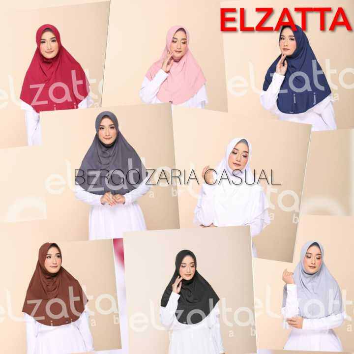 ZARIA CASUAL ELZATTA BERGO HIJAB INSTAN POLOS BASIC BAHAN JERSEY | Lazada Indonesia