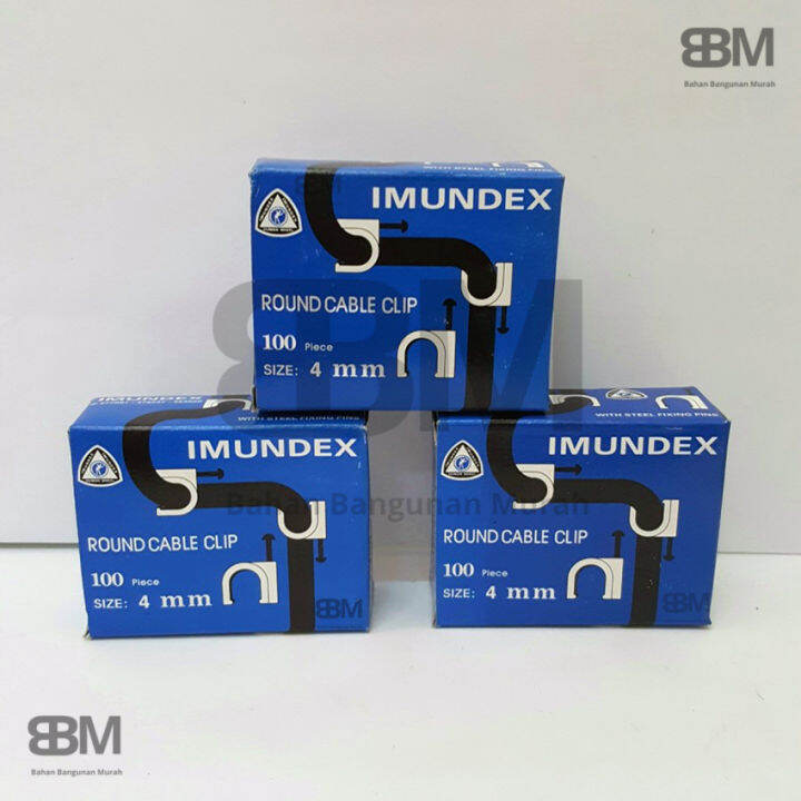 Klem Kabel IMUNDEX 10 mm / Round Cable Clip 10 mm / plus paku | Lazada ...