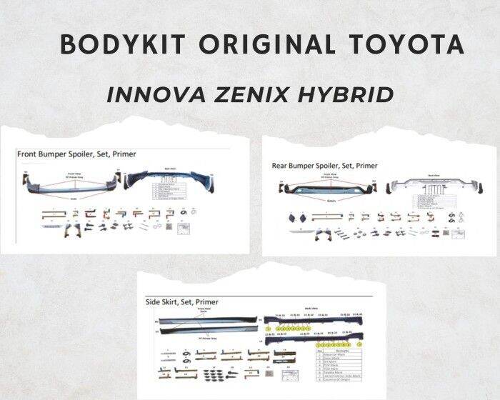 Paket Bodykit Original Body kit Innova Zenix Hybrid 2022-w/ side body ...