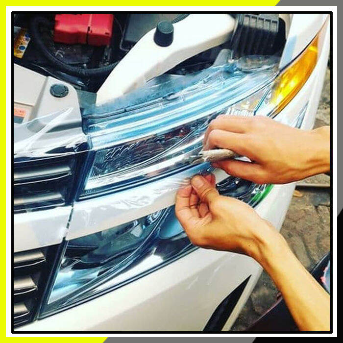Sticker Kaca Lampu Mobil Motor Stiker Headlamp Blue Hybrid Per Lembar ...