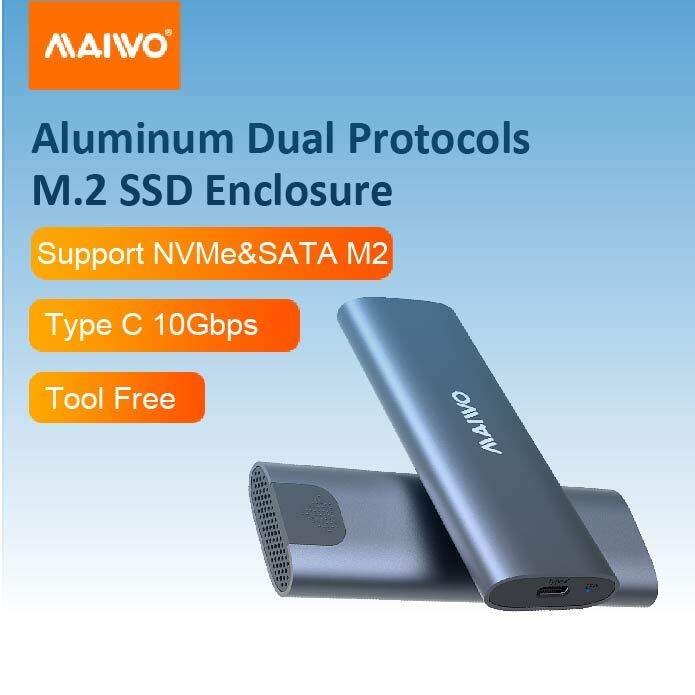 Dual Protocols M.2 NVMe SSD Enclosure MAIWO External type C to PCIe ...
