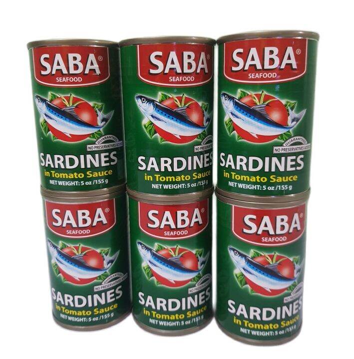 SABA Sardines in Tomato Sauce (pack of 12 cans x 155 grams) | Lazada PH