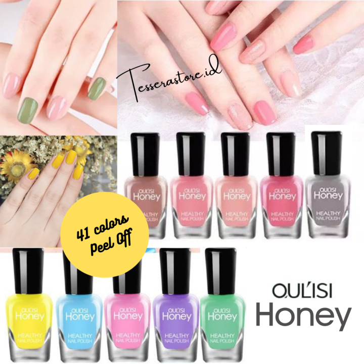 ORIGINAL OULISI HONEY Kutek Halal Peel Off Muslimah Cat Kuku Water Base ...