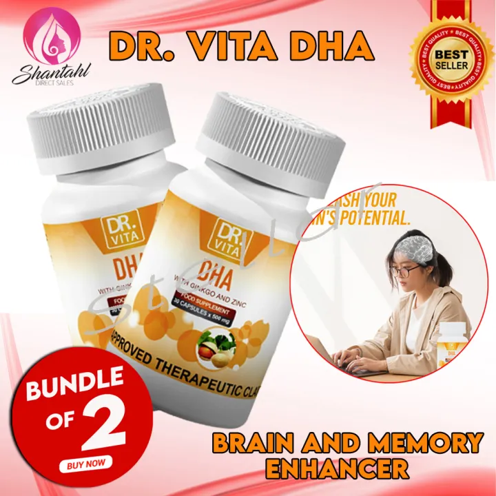 BUNDLE OF 2! Dr. Vita DHA with Ginkgo and Zinc (Elderly), Dr. Vita DHA for Adult, Memory ...