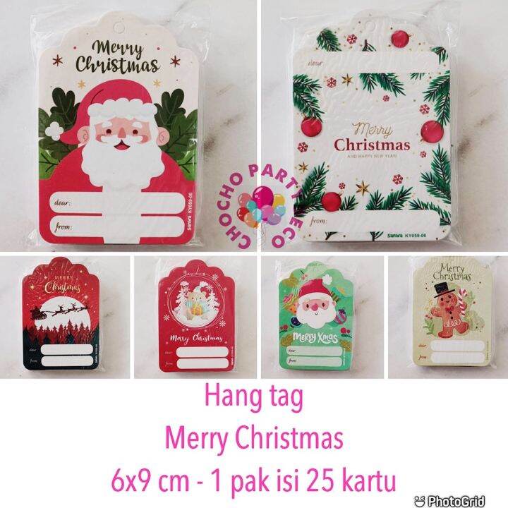 Hang tag Merry Christmas / hang tag natal isi 25pc / kartu ucapan natal ...