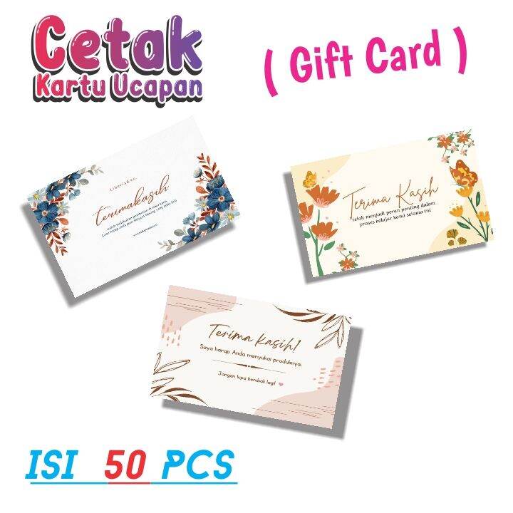 KARTU UCAPAN ( GIFT CARD ) ISI 50 PCS | Lazada Indonesia