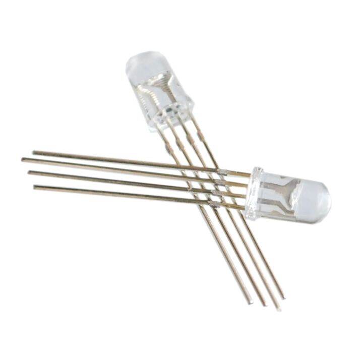 100pcs 5mm Rgb Led Common Cathode Tri-color Emitting Diodes F5 Rgb ...
