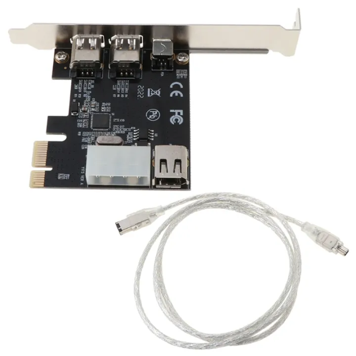 PCI-E 1X IEEE 1394A 4 Port(3+1) Firewire Card Adapter PCIe 1394A ...