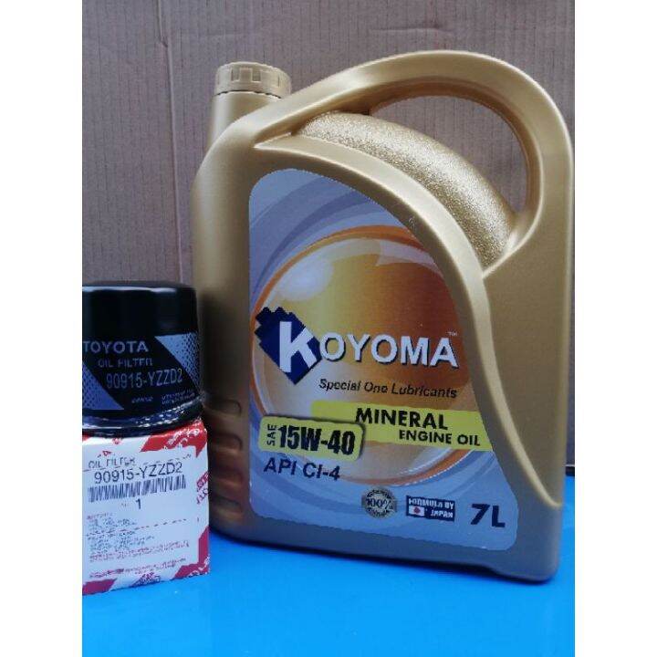 TOYOTA HILUX, FORTUNER, INNOVA OIL FILTER 90915-YZZD2 + KOYOMA 15W40 CI ...