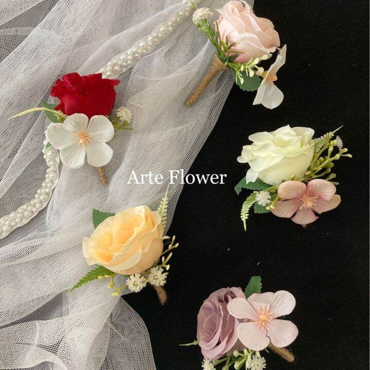 Korsase Bunga Jas Pengantin Pria Mawar Artificial Corsage Wedding ...