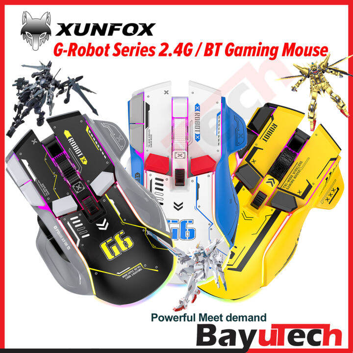 XUNFOX G6 Gaming Mouse WIRED Mice 12800DPI Ergonomic 10 Keys LED DPI ...
