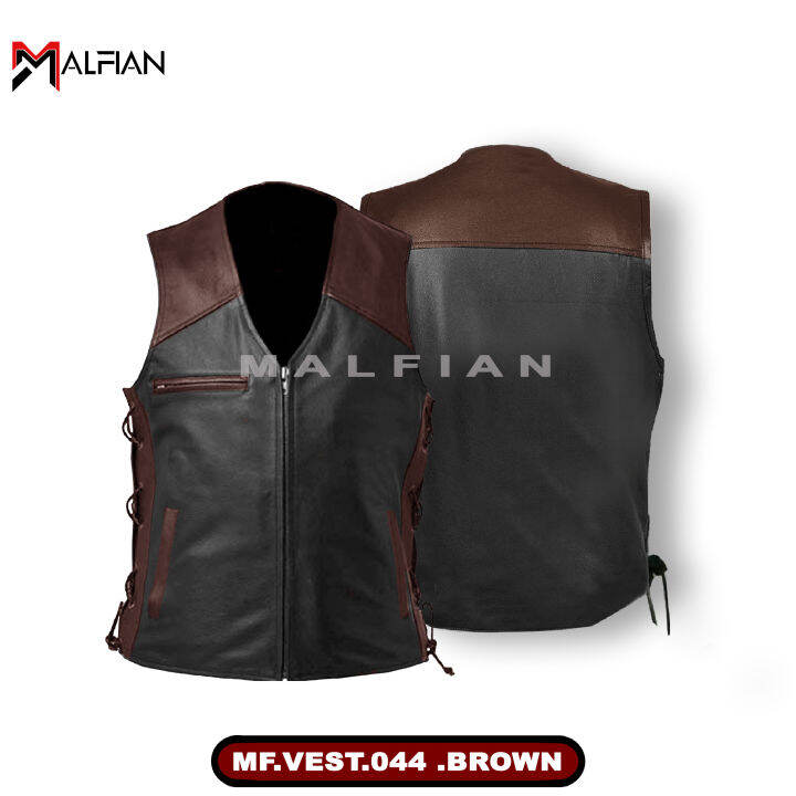 Rompi Kulit Pria Gaya Penampilan dengan Rompi Kulit Sintetis Super ...