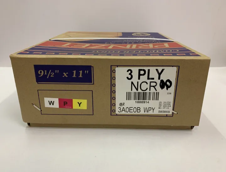 3PLY NCR COMPUTER FORM PAPER (W/P/Y) 9.5" X 11" 300SETS KERTAS KOMPUTER ...