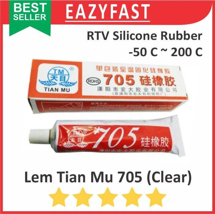 Lem Tian Mu Merah 705 Silicone Rubber Glue Sealant Seal Silikon Grease ...