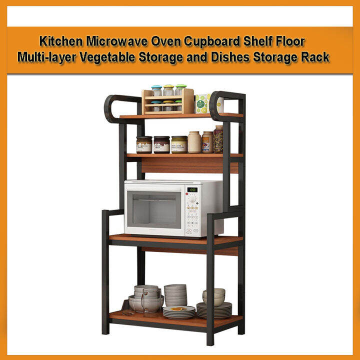 Kitchen Microwave Oven Cupboard Shelf Floor Multi-layer Vegetable ...