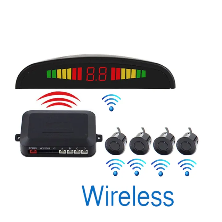 Wireless Car Auto Parktronic LED Parking Sensor with 4 Sensors Reverse ...