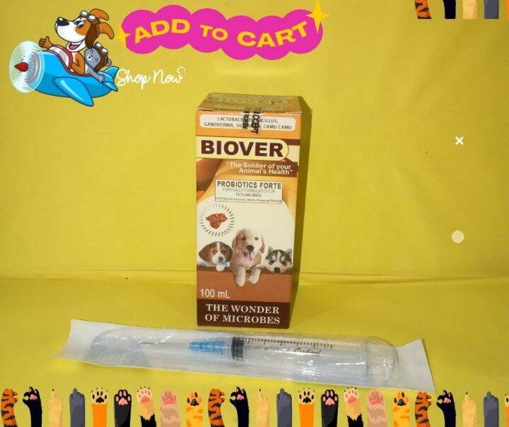 BIOVER PROBIOTICS FORTE for Pets and Birds 100ML with 1 Free Syringe ...