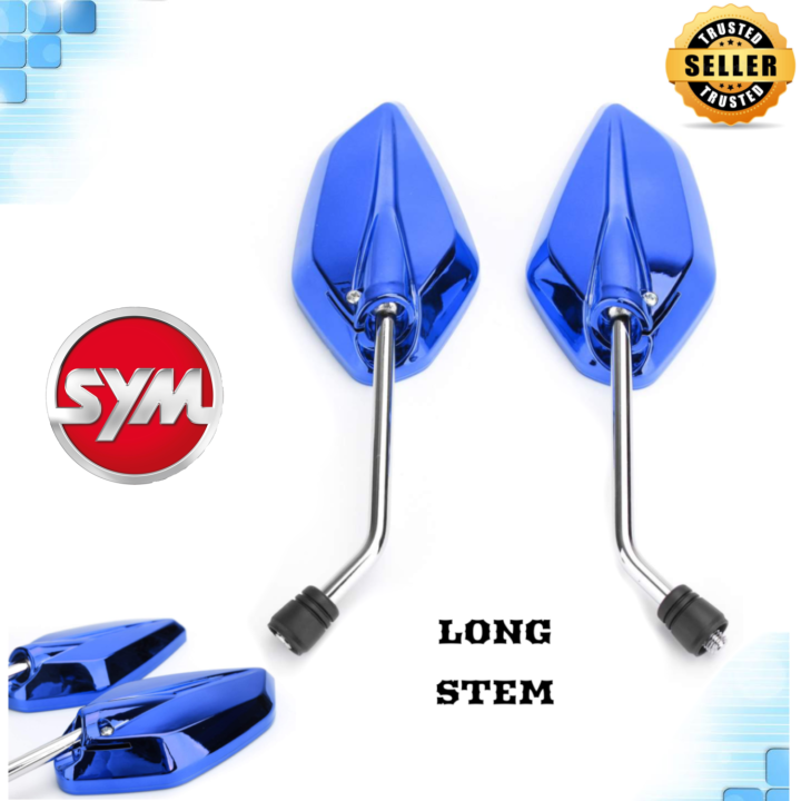 SYM RV1-2 -Motorcycle Side Mirror | Silver Stem | ALLOY Dahon Type ...