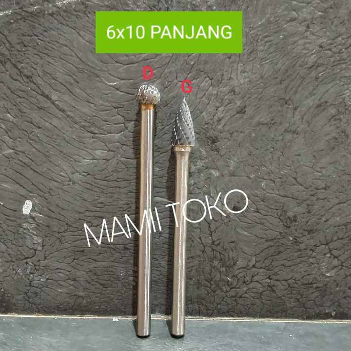 Mata cuner 6mm x 10mm Long panjang Mata tuner Mata bor cun rotary 6 mm ...