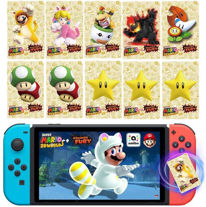NFC Amiibo แมวมาริโอบัตร NFC Amiibo แมวพีช,10 Pcs การ์ดเกมสำหรับ Super ...