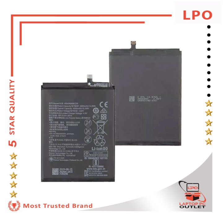 [LPO] Huawei Y7 2019 Battery | HB406689ECW | 3.82V 15.3Wh 4000mAh ...