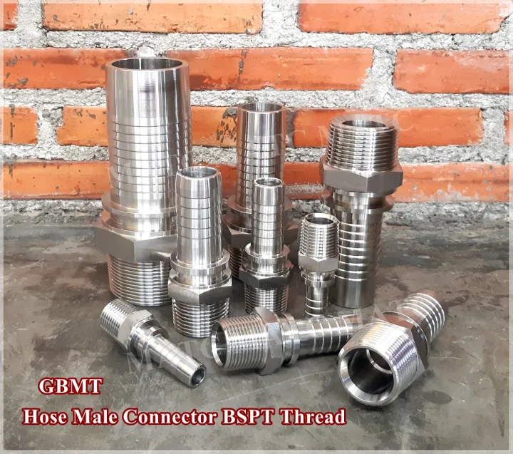 SS304 Hose Male Connector BSPT Thread "GBMT" : 1/4" to 2" | Lazada.co.th