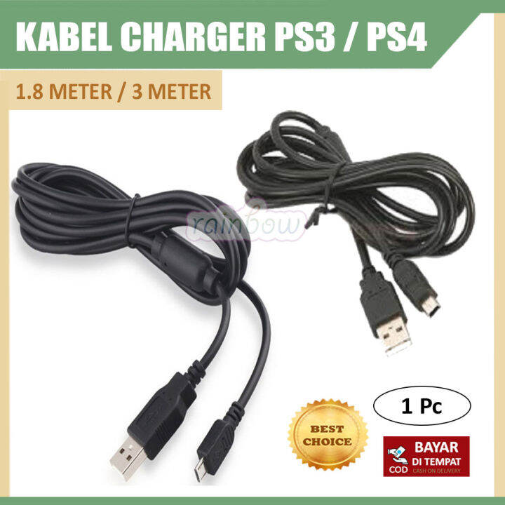 Kabel Charger Ps3 / Ps4 Cash Stik Ps 3 Ps 4 Kabel Data Kabel Cash Kabel ...