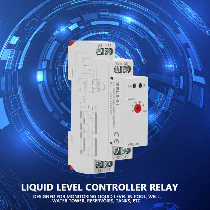 10A Water Level Control Relay GRL8-01 Liquid Level Controller Relay for ...