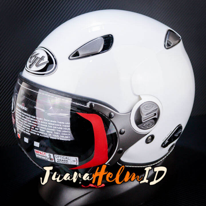 KYT HELM ELSICO SOLID / WHITE / RETRO / HALF FACE | Lazada Indonesia