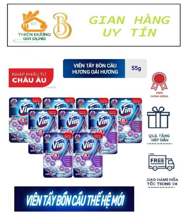VIM TẨY TOILET - VỆ SINH BỒN CẦU - VIÊN TREO - HƯƠNG LAVENDER - 1 THÙNG ...